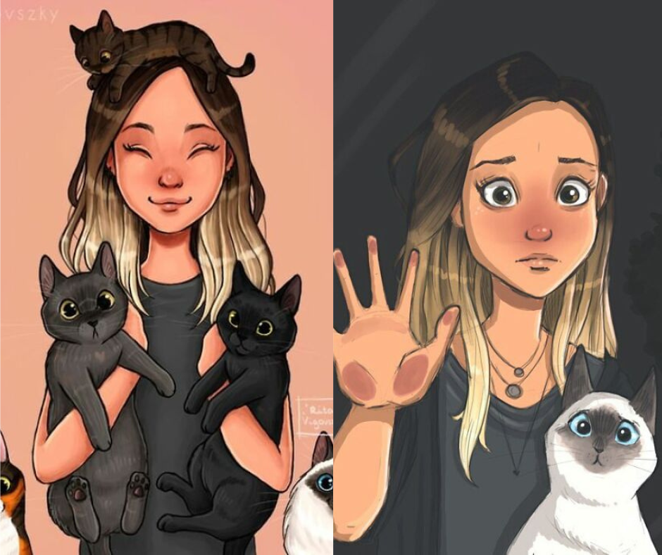 20 Times This Artist Illustrated The Reality Of Being A Cat Owner