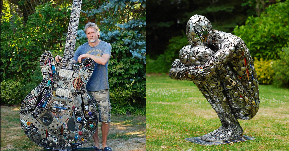 Artist Creates Stunning Animal Sculptures Made Out Of Recycled Materials
