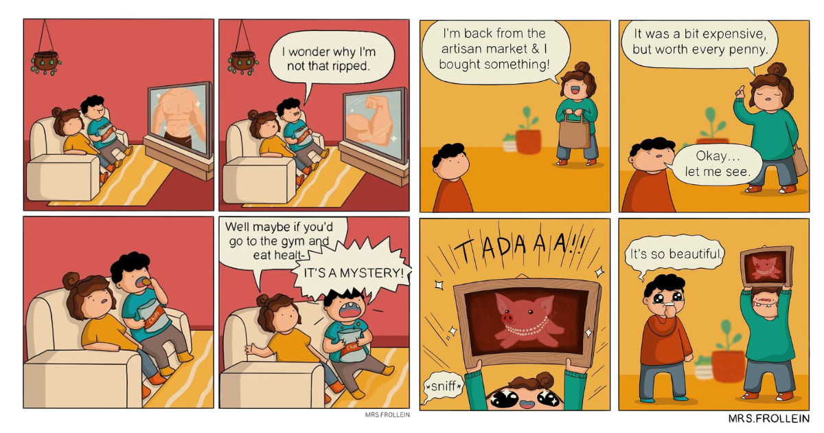 Artist Depicts Everyday Life With Her Husband, Cat and Work